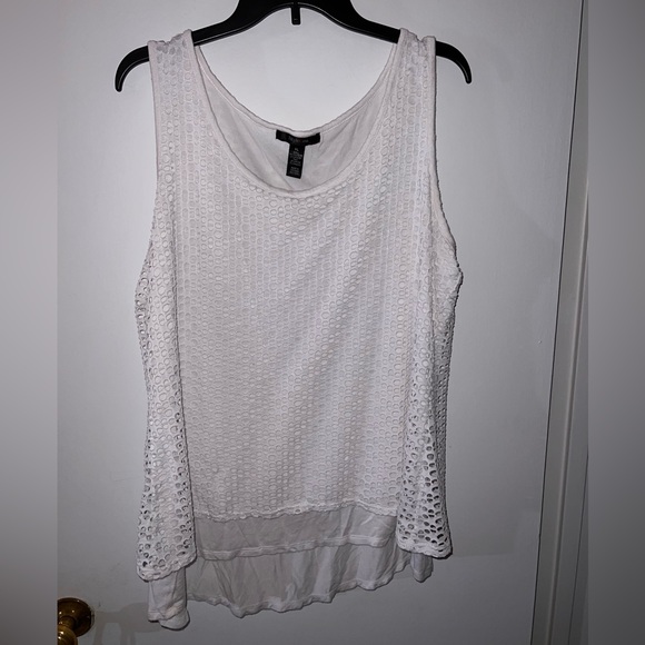 Style & Co. | Tops | Style Co White Layered Tank With Flyaway Back Xl ...